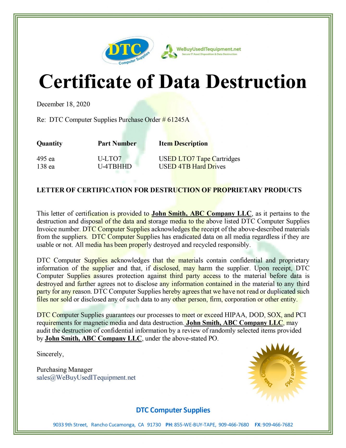 The Essential Certificate of Data Destruction: Your Key to Ironclad ...